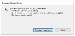 Verify a Certificate - CREST